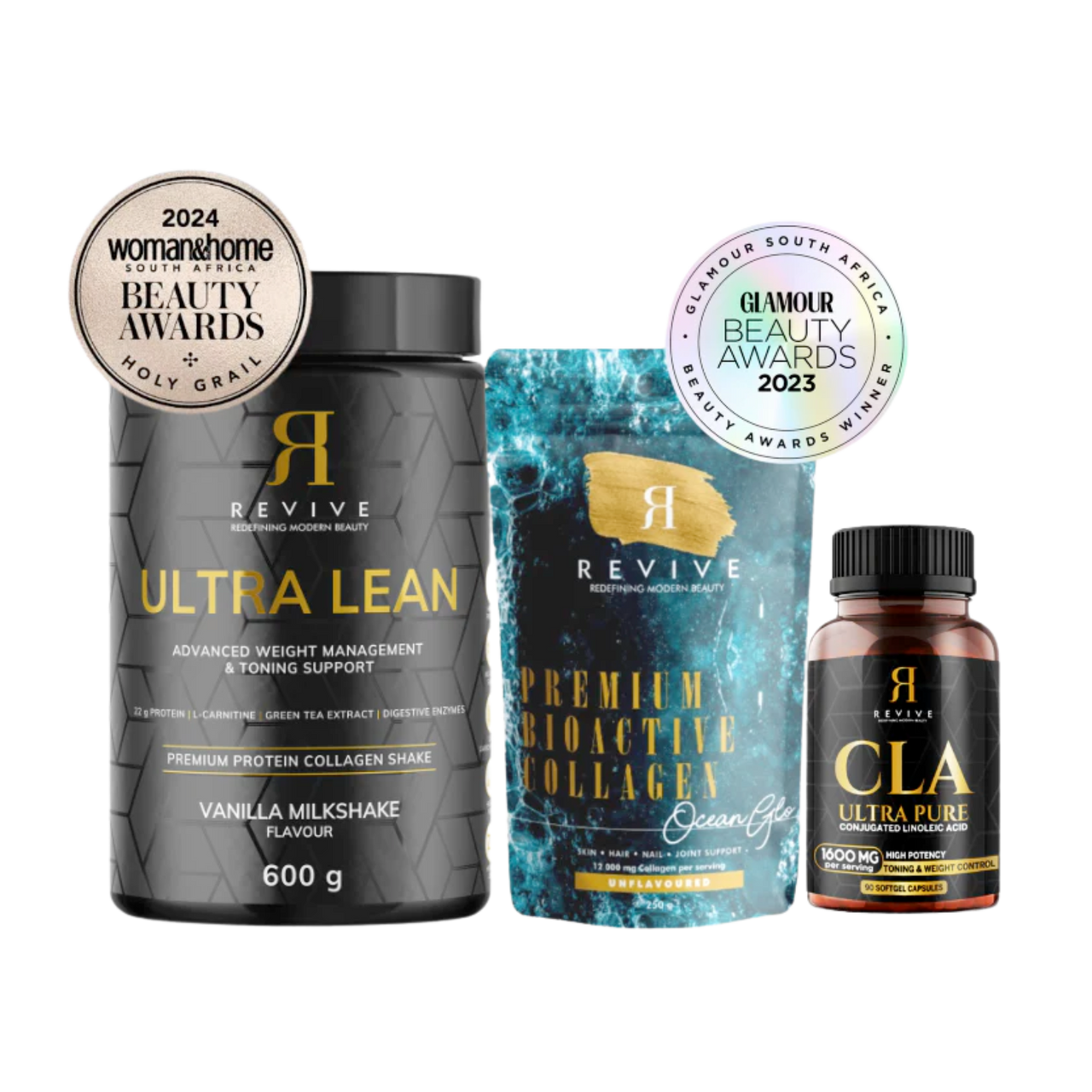 SLIM AND GLOW COMBO - Marine Collagen + CLA + Ultra Lean Shake – TheReviveLab